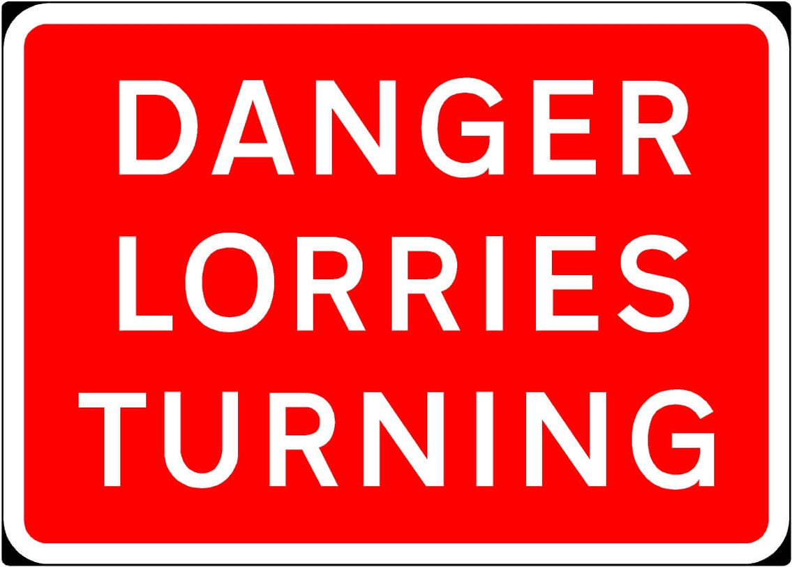 1050x750mm Danger Lorries Turning - 7010.1 - Rigid Plastic — Protect Signs