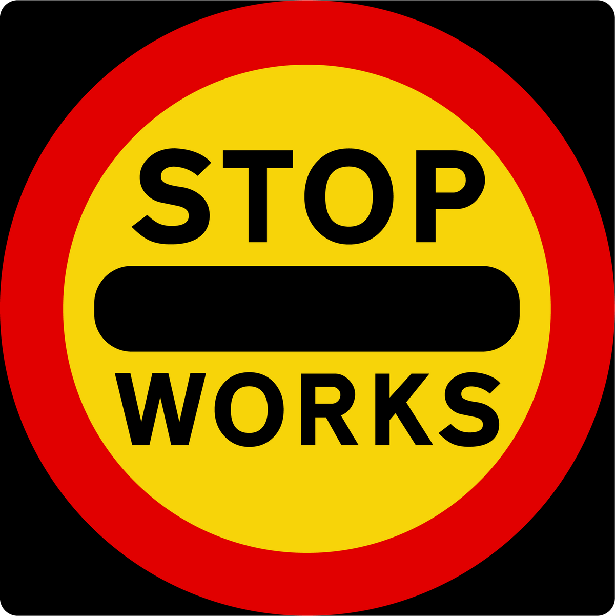 450mm Stop Works with Metal Pole - 7031 — Protect Signs