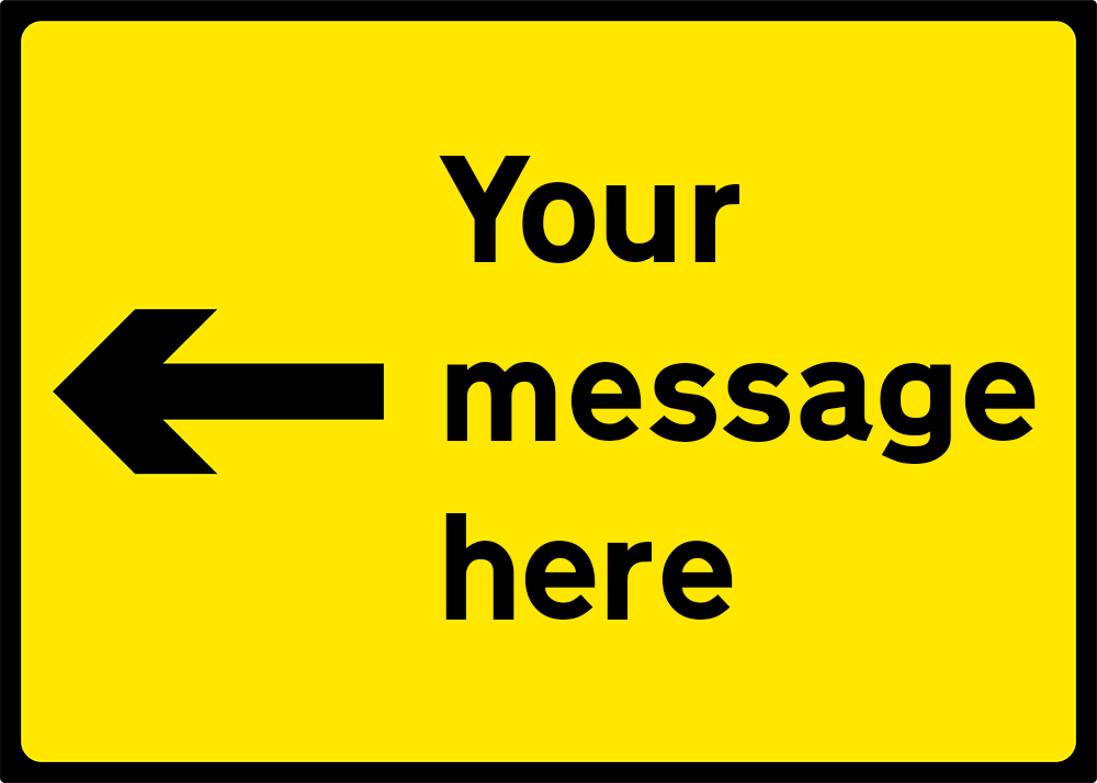 Black/Yellow - Left Arrow - 1050x750mm — Protect Signs
