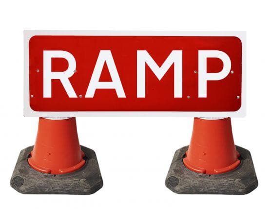 1050x450mm Cone Sign - Ramp - 7013 — Protect Signs