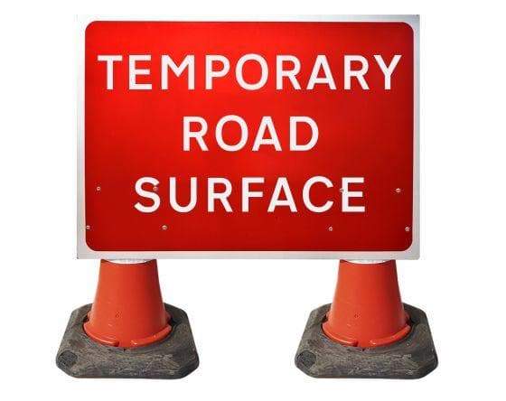 1050x750mm Cone Sign - Temporary Road Surface - 7010.1 — Protect Signs