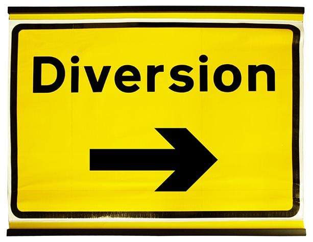 Flexible 1050x750mm Diversion with Right Arrow — Protect Signs