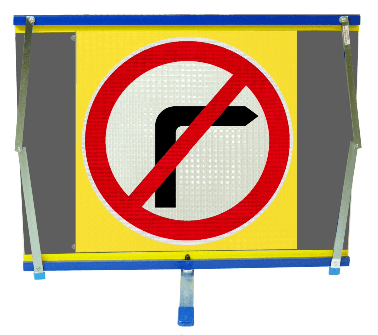 Fold-Away Sign - No Right Turn — Protect Signs