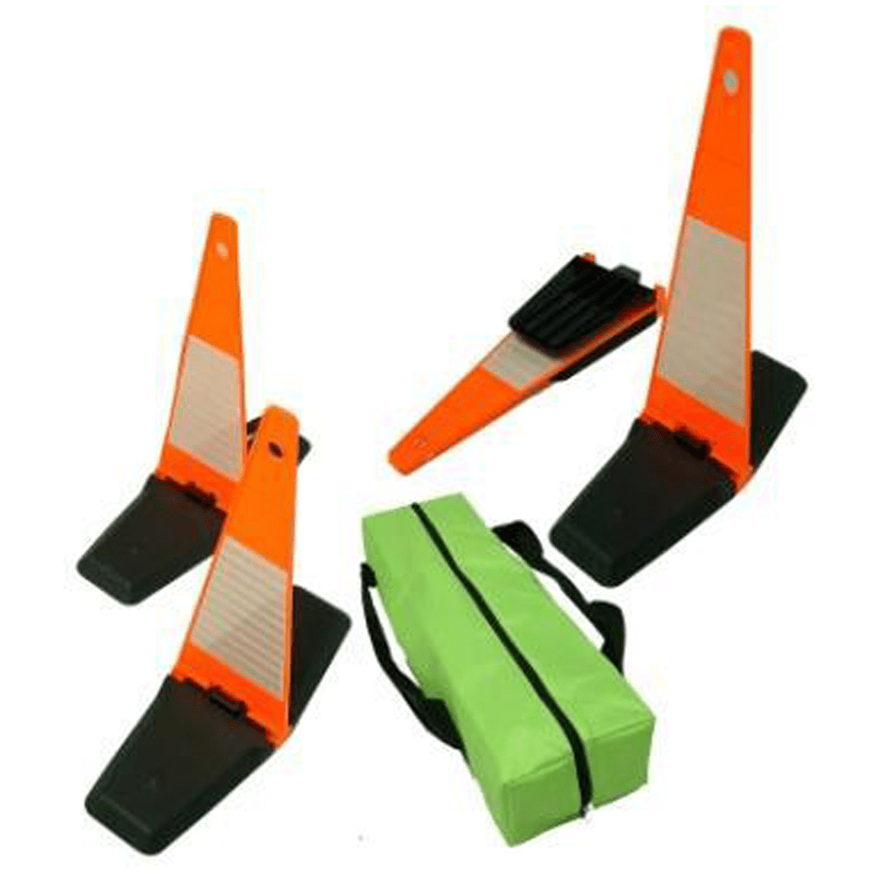 Set of 4 Folding Flat Blade Quick Cones Bag — Protect Signs