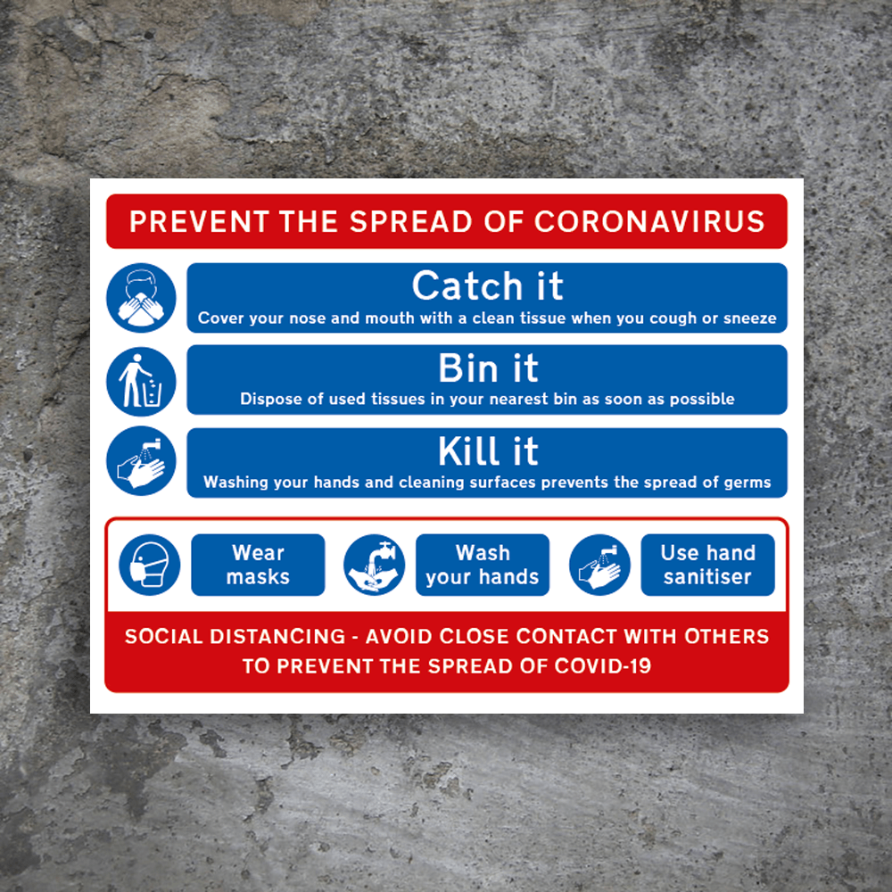 Prevent The Spread Site Safety Sign — Protect Signs